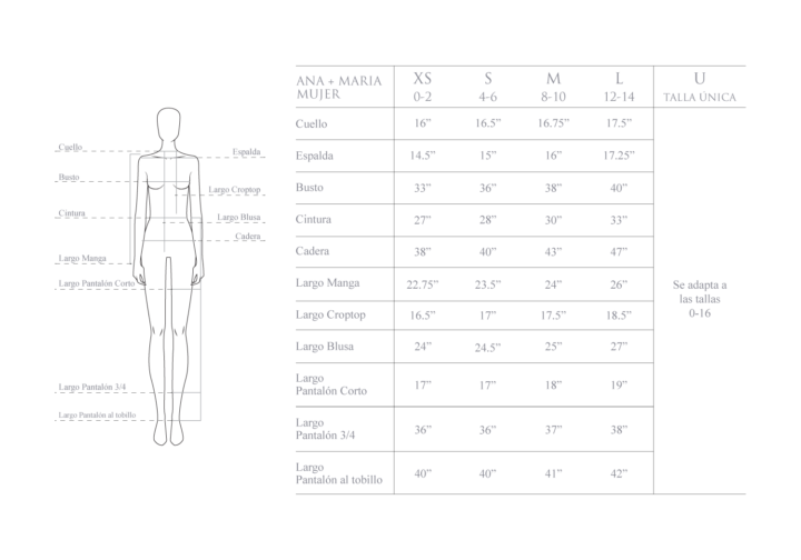 Size Guide - Ana + Maria